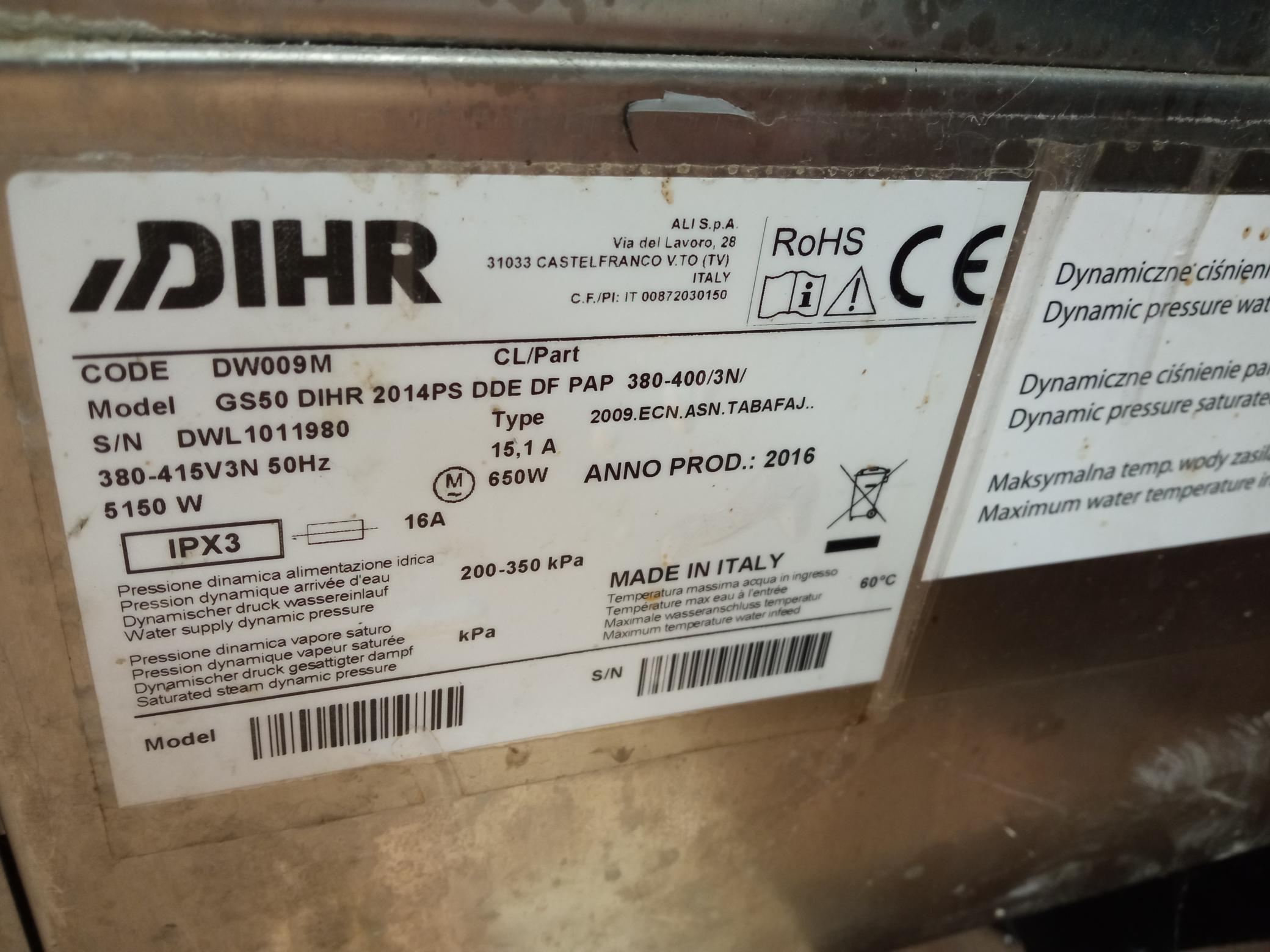 Zmywarka Dihr GS50 | NOWOŚCI ZMYWALNIA \ Zmywarki uniwersalne | GASTROKOM.pl